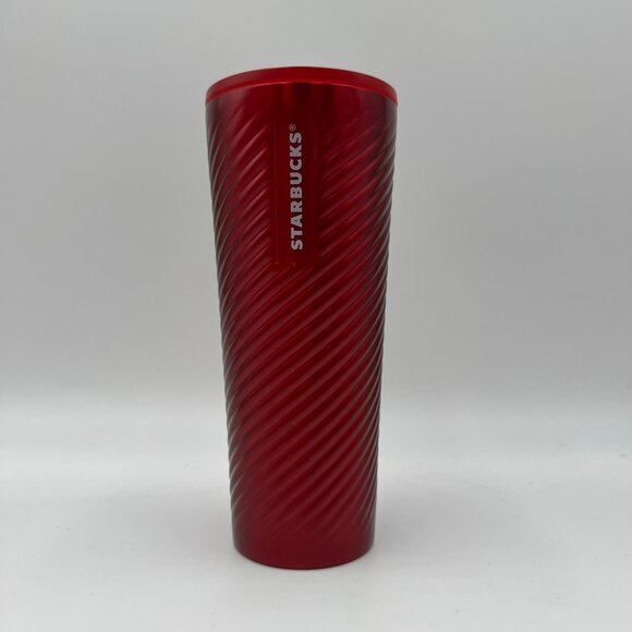 Starbucks | Kitchen | Starbucks Red Candy Textured Stainless Steel Cold ...